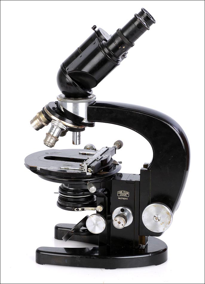 Microscopio Carl Zeiss Mono-Binocular. Alemania. Años 60