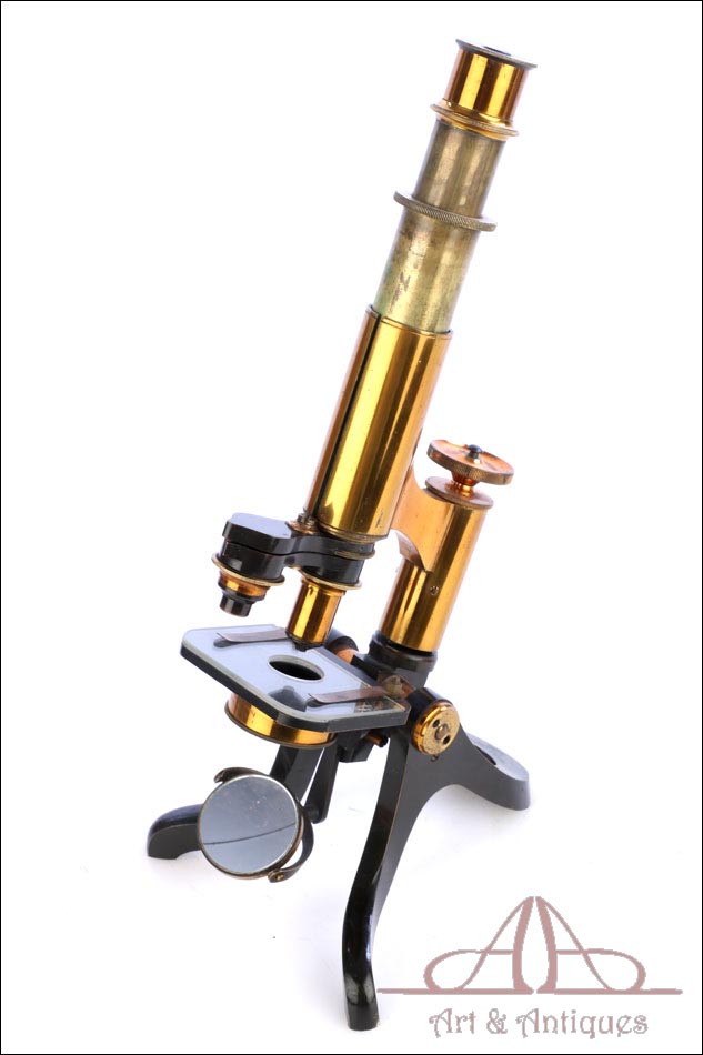 Histórico Microscopio Henry Crouch. Dr. Alex Barbour. Escocia, Circa 1885