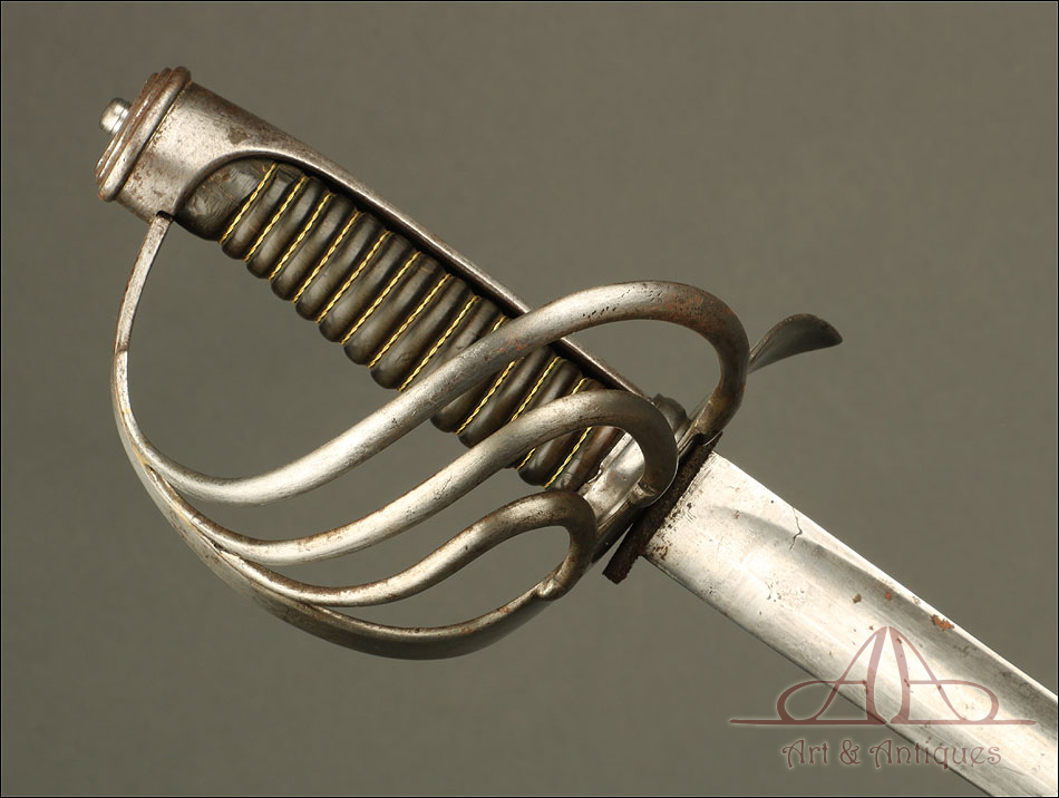 Antiguo Sable Espada de Oficial de Caballería Ligera hacia 1825. España