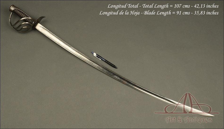 Antiguo Sable Espada de Oficial de Caballería Ligera hacia 1825. España