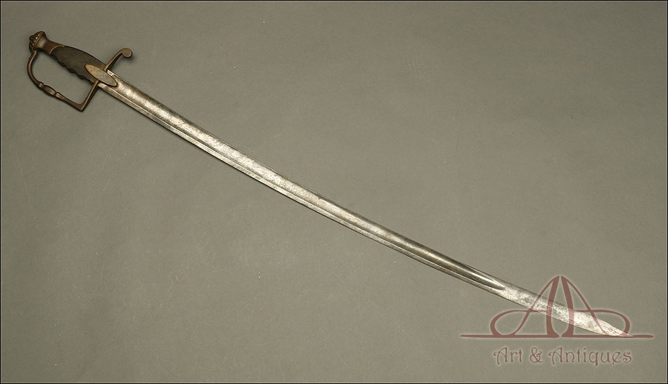 Antigua Espada Sable. Oficial de Dragones o Caballería Ligera. Circa 1800